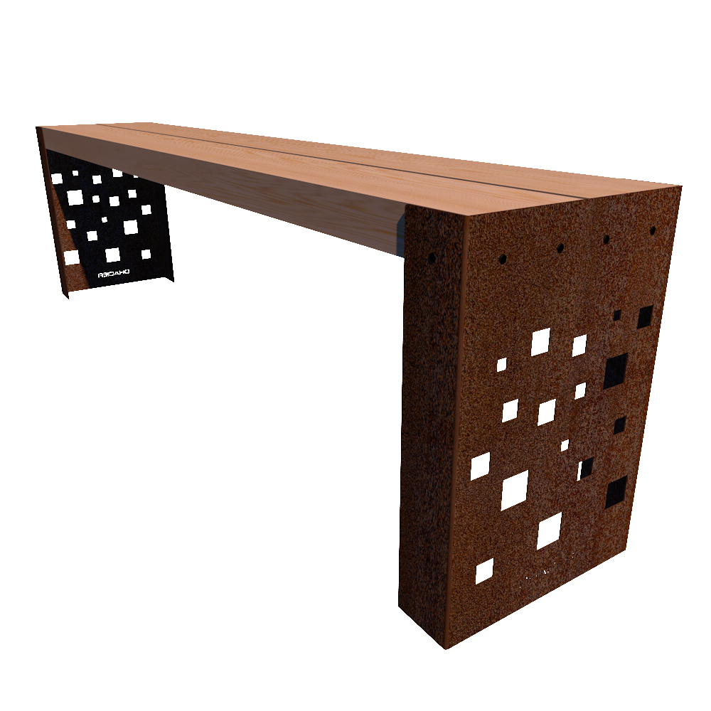 Banc corten & bois - DHACIER